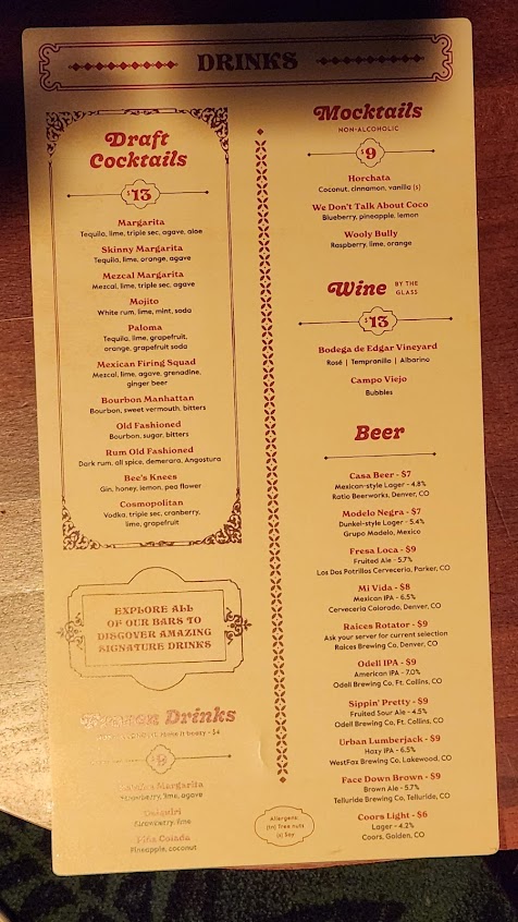 Casa Bonita Menu – Mexican Food, Entertainment & Dining Experience in ...